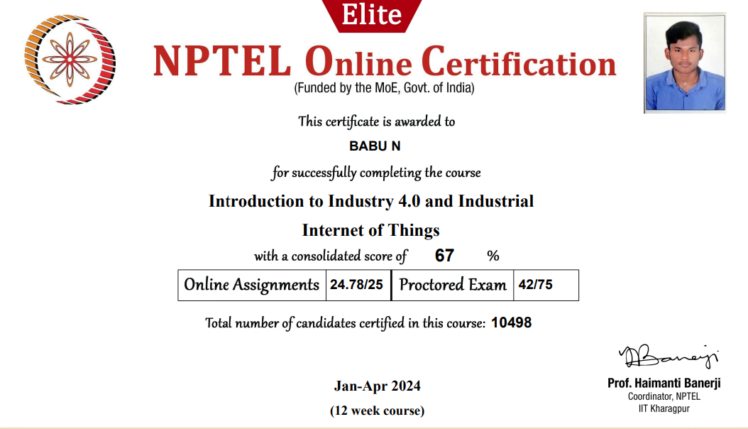 Babu Natarajan Certification